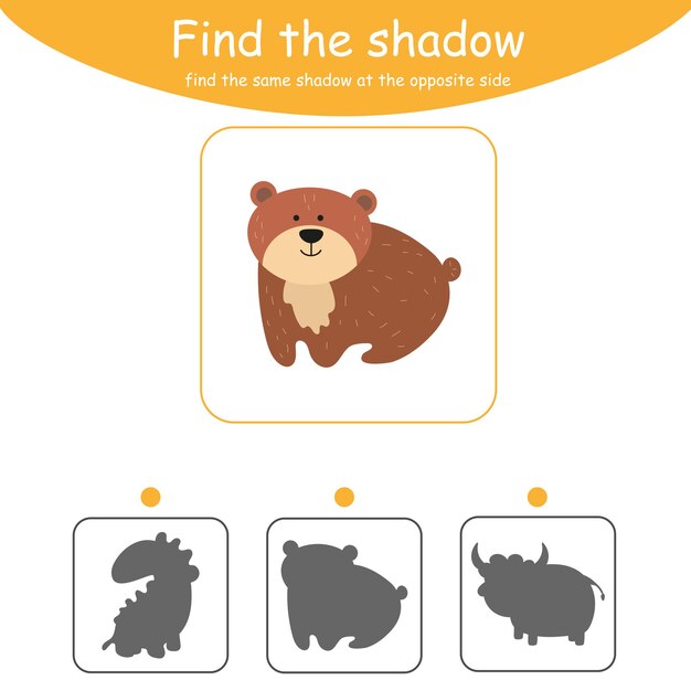 Adorable Bear Shadow Matching Game | Jiffy Designs