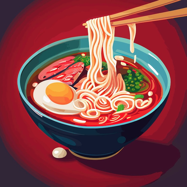 Steaming Bowl of Savory Ramen Noodles with Vibrant Toppings | Jiffy Designs