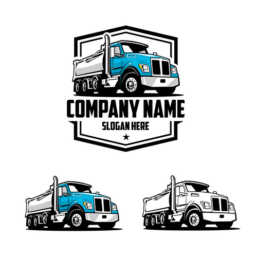 Dump Truck Freight Big Rig Company Emblem Badge Logo Vector Bundle Set ...