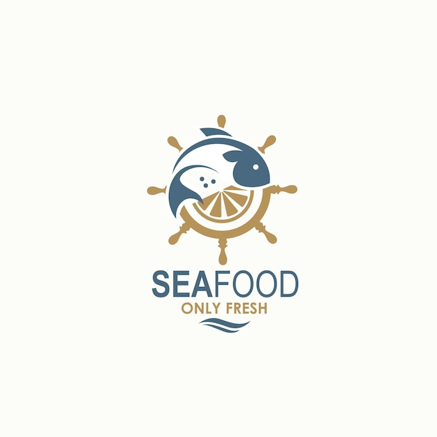Delightful Seafood Icon with Nautical Wheel Design | Jiffy Designs