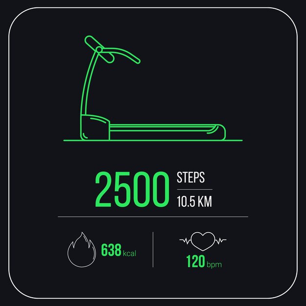 Vibrant Treadmill Workout Tracker with Step Count and Metrics | Jiffy ...