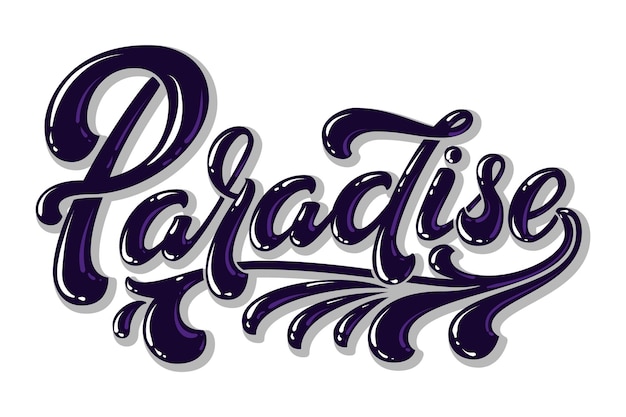 Stylish 'Paradise' Text Design with Flowing Cursive Typography | Jiffy ...