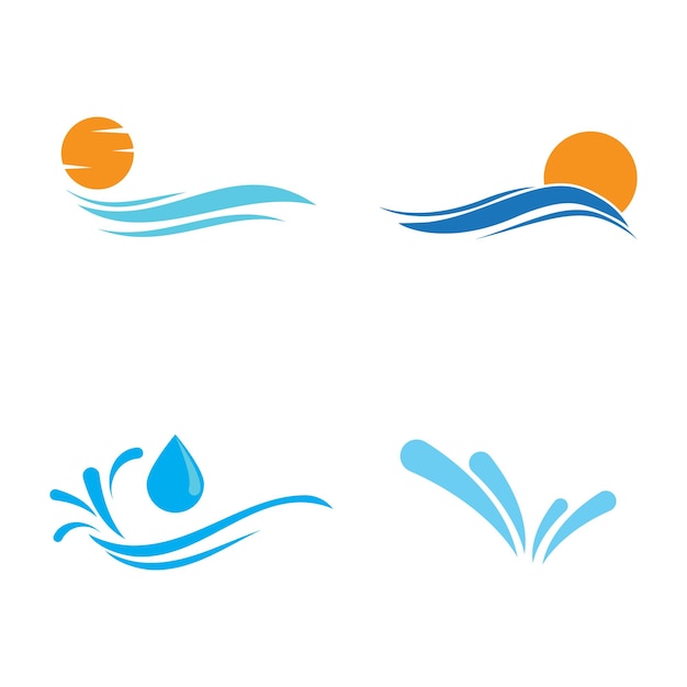 Vibrant Aquatic Symbols: Waves, Suns, and Splashes | Jiffy Designs