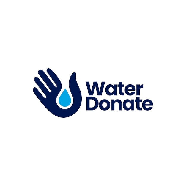 Inspiring Water Donation Logo with Helping Hand Symbol | Jiffy Designs