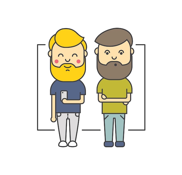 Friendly Cartoon Characters in Casual Attire | Jiffy Designs