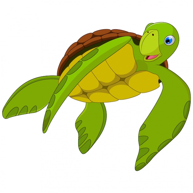 Charming Cartoon Sea Turtle Swimming Gracefully | Jiffy Designs
