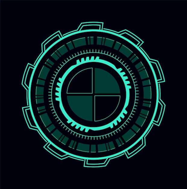 Futuristic Neon Compass Icon on Dark Background | Jiffy Designs
