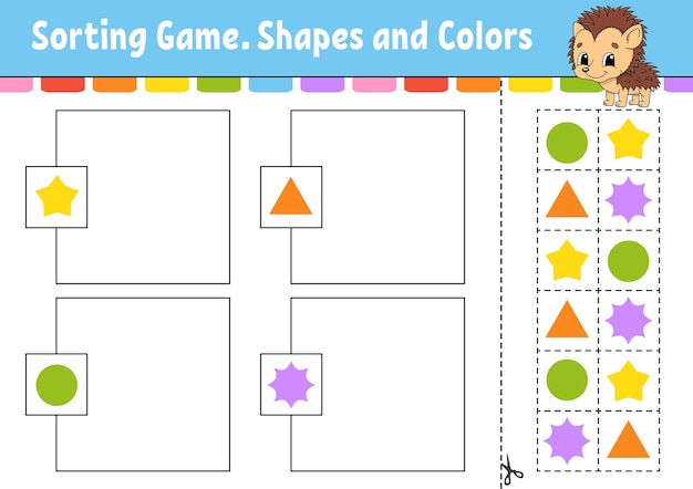 Sorting Game: Shapes and Colors with Hedgehog | Jiffy Designs