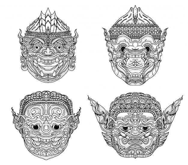 Intricate Mythical Masks of Ancient Asian Folklore | Jiffy Designs