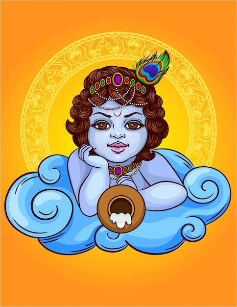 Whimsical Deity of the Clouds: A Colorful Celestial Portrait | Jiffy ...