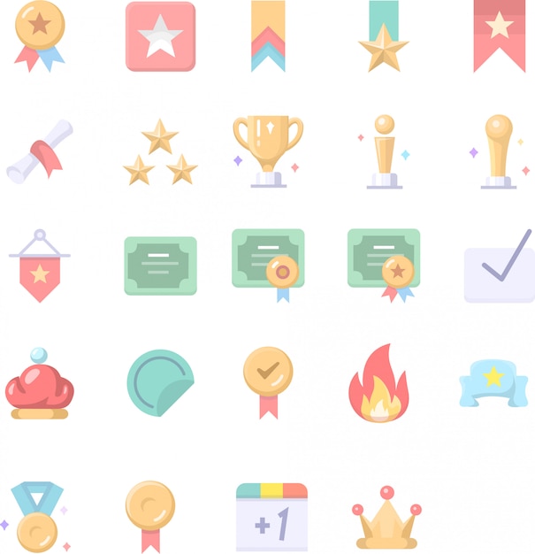 Vibrant Award Icons: Celebrating Achievements with Colorful Symbols ...