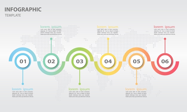 Minimalist Infographic Template with Numbered Circular Workflow Diagram ...