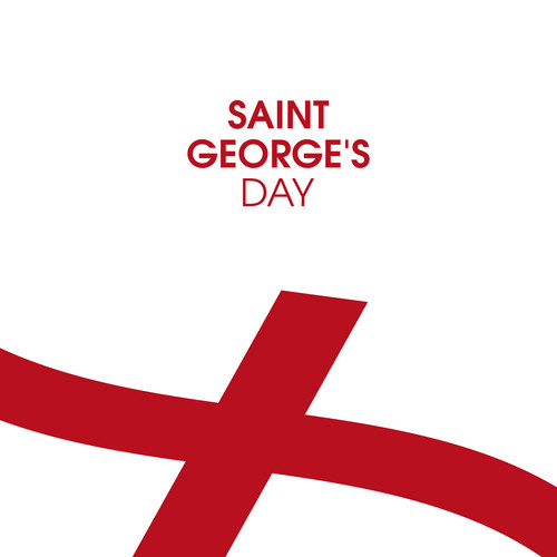 Saint George's Day Poster With St. George's Flag Vector. Waving ...