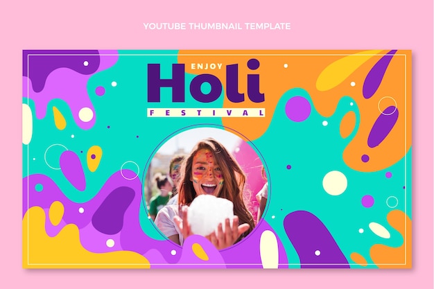 Vibrant Holi Festival Celebration Design with Photo Placeholder | Jiffy ...