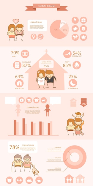 Charming Infographic Depicting Relationship Statistics and Symbols ...