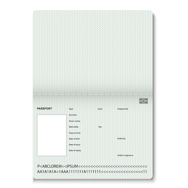Minimalist Passport Template with Clean Geometric Pattern | Jiffy Designs