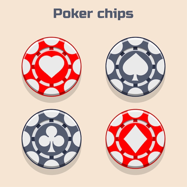 Vibrant Poker Chip Collection with Iconic Suit Symbols | Jiffy Designs
