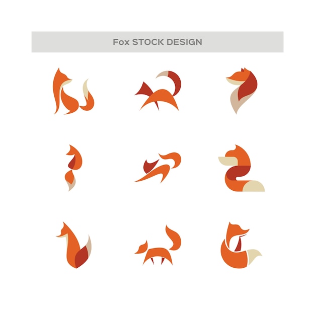 Fox Illustrations Collection - Stylized Geometric Animal Designs ...