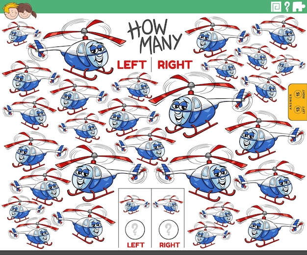 Playful Helicopter Counting Puzzle: How Many Left and Right? | Jiffy ...