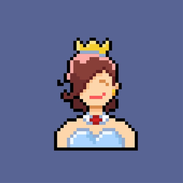 Charming Pixel Princess in Royal Crown | Jiffy Designs