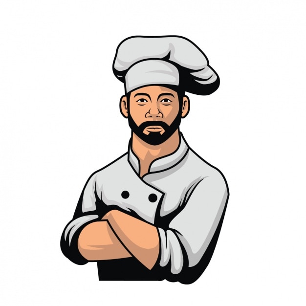 Skilled Chef in Crisp White Uniform with Crossed Arms | Jiffy Designs