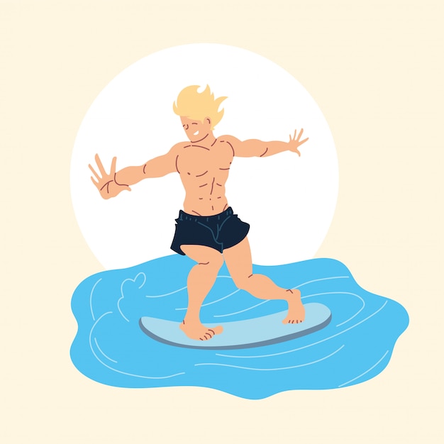 Surfer Dude Riding the Waves with Flair | Jiffy Designs