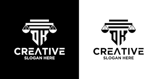 Balanced Scales and Initials Monogram Logo Design | Jiffy Designs