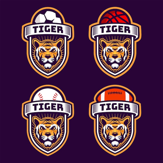 Vibrant Tiger Mascot Emblems for Sports and Apparel | Jiffy Designs