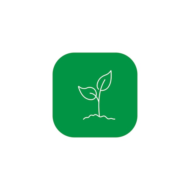 Minimalist Sprout Icon on Vibrant Green Background | Jiffy Designs