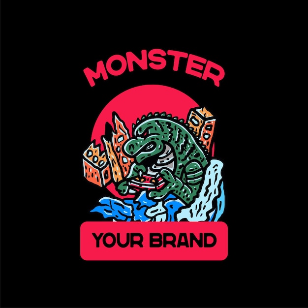 Vibrant Monster Mascot with Playful Attitude and Bold Typography ...