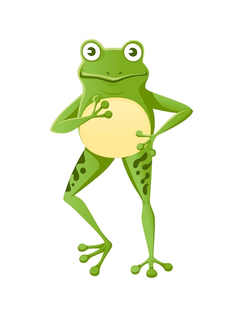 Cheerful Green Frog with Expressive Eyes | Jiffy Designs