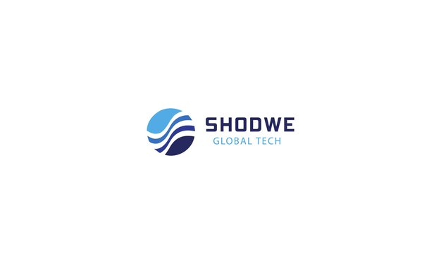 Striking Waves and Global Reach in Shodwe Tech Logo | Jiffy Designs