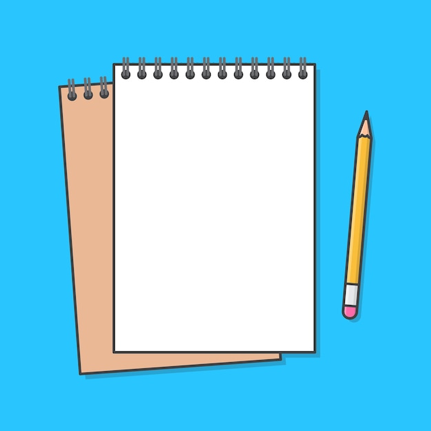Minimalist Notepad and Pencil on Vibrant Blue Background | Jiffy Designs