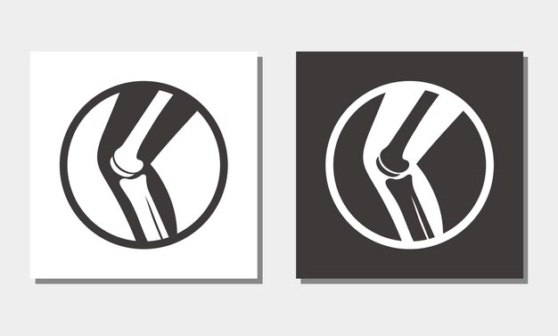 Minimalist Knee Joint Symbols in Black and White | Jiffy Designs