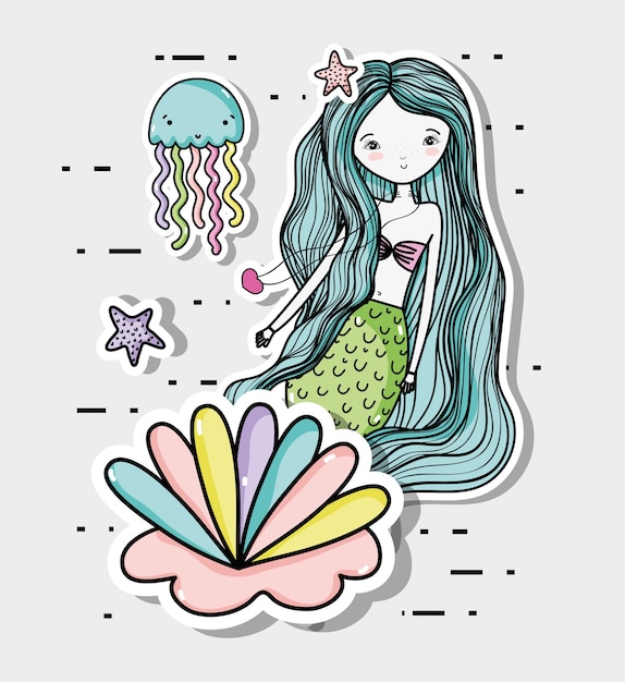 Enchanting Mermaid Illustration with Vibrant Colors and Whimsical ...