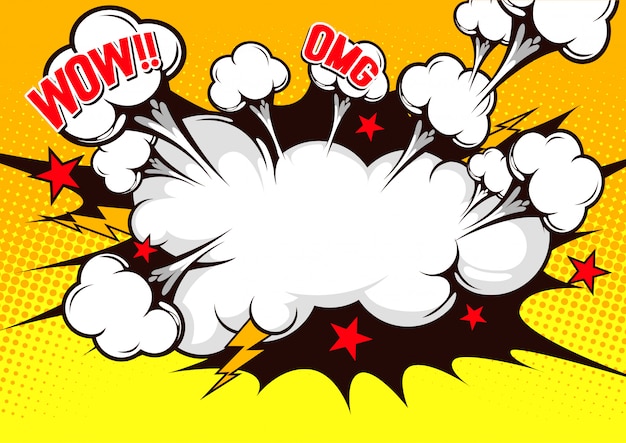 Vibrant Comic Book Explosion with Dramatic Onomatopoeia | Jiffy Designs