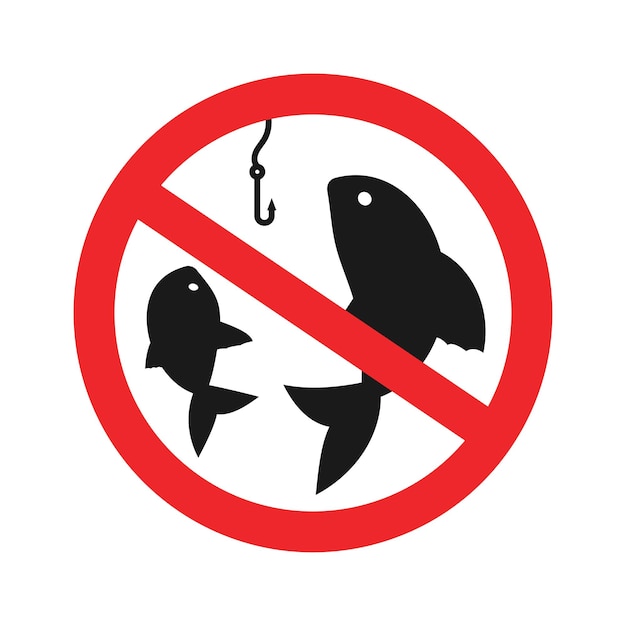 No Fishing Allowed: Prohibition Sign with Silhouetted Fish | Jiffy Designs