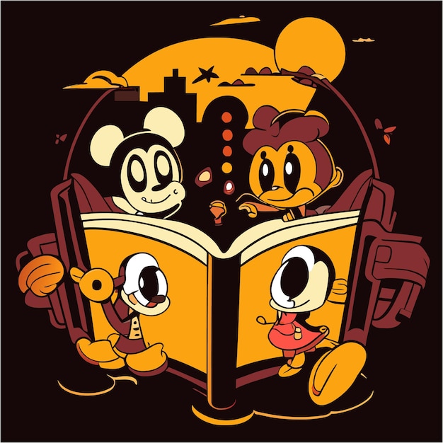 Charming Cartoon Characters Exploring an Enchanting Storybook World ...