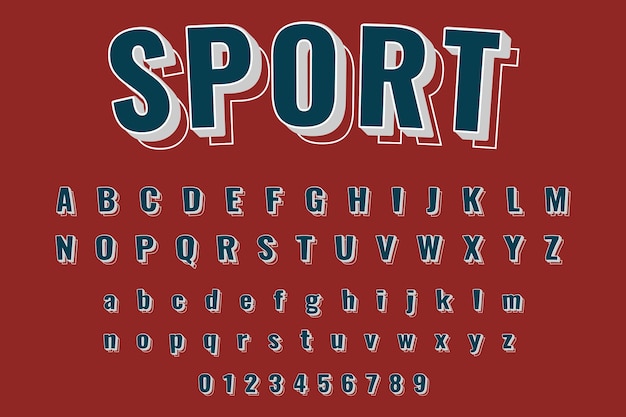 Vintage-Inspired Sport Alphabet and Numerals | Jiffy Designs