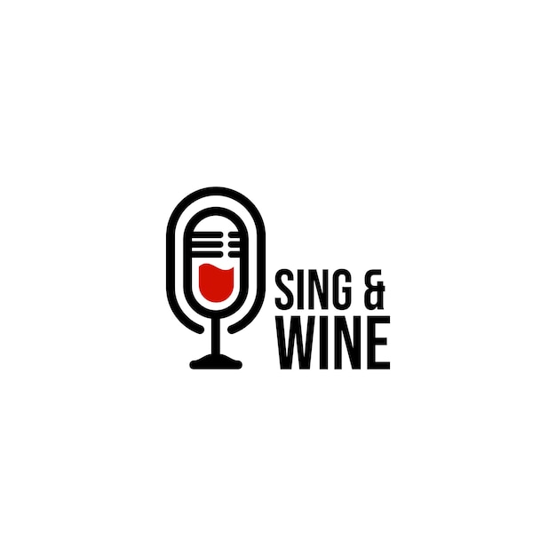 Elegant Microphone and Wine Glass Logo for Singing Events | Jiffy Designs