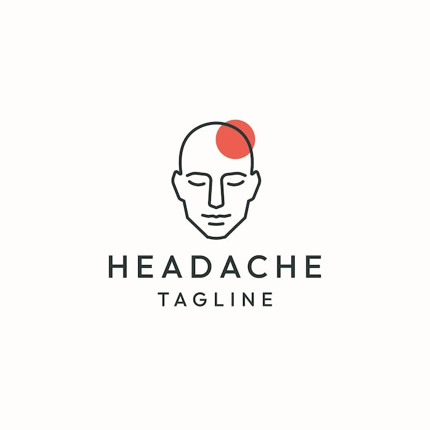Minimalist Headache Icon with Tagline | Jiffy Designs