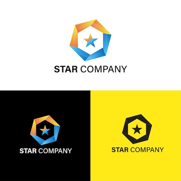 Vibrant Geometric Star Emblem with Striking Color Scheme | Jiffy Designs