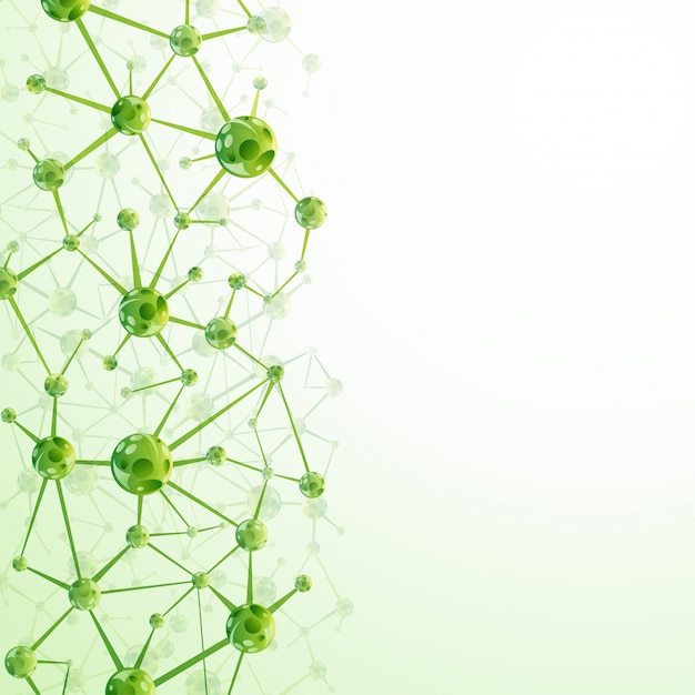 Vibrant Green Molecular Network with Interconnected Nodes | Jiffy Designs