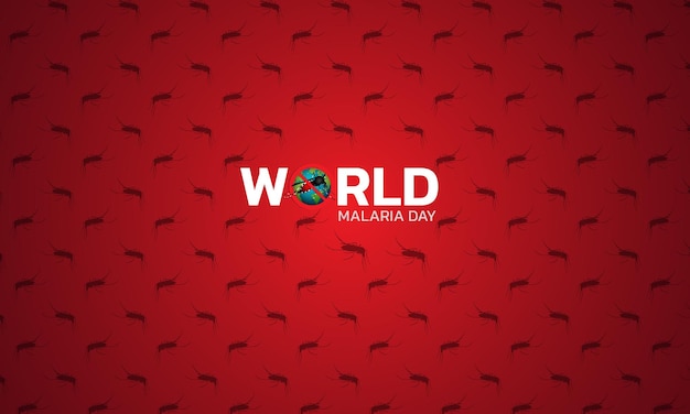 Vibrant Red Background with World Malaria Day Text and Logo | Jiffy Designs
