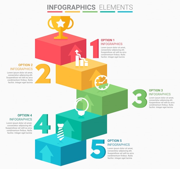 Vibrant Infographic Blocks with Numbered Elements and Icons | Jiffy Designs