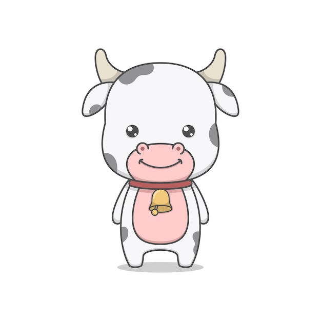 Adorable Cartoon Cow with Rosy Cheeks and a Bow Tie | Jiffy Designs