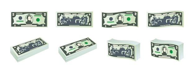 Stylized Dollar Bill Illustrations in Minimalist Monochrome | Jiffy Designs