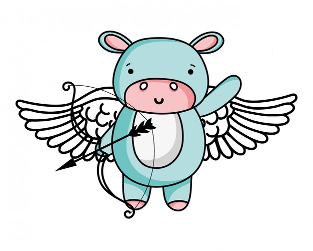 Adorable Winged Creature with Cute Horns and Ears | Jiffy Designs