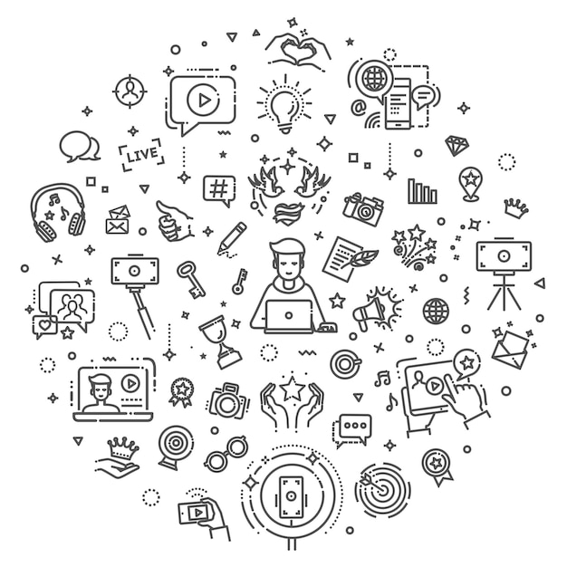 Vibrant Symbols of Creativity, Technology, and Communication | Jiffy ...