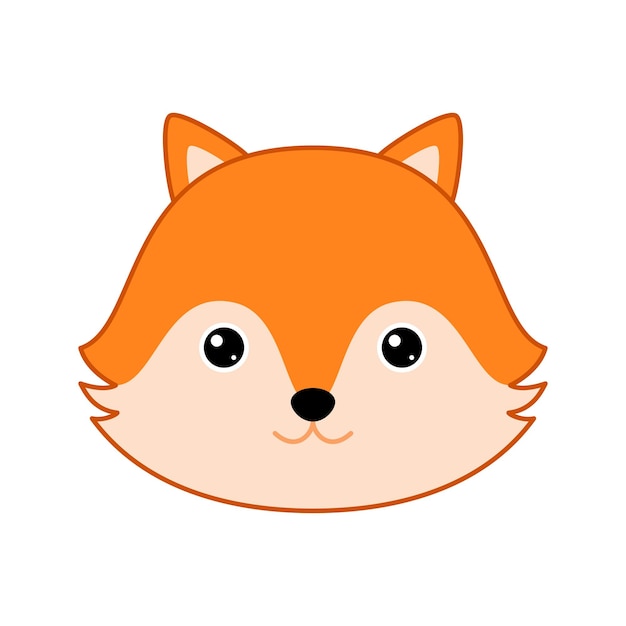 Charming Orange Fox Face with Cute Expression | Jiffy Designs